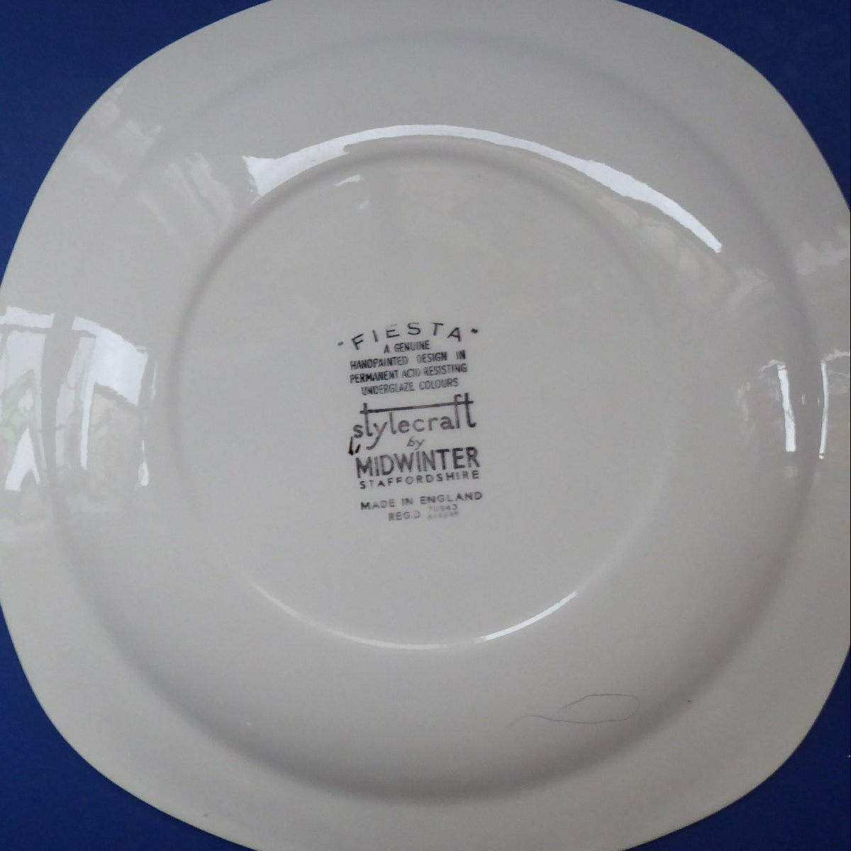 1950s MIDWINTER Square Dinner Plates. Collectable FIESTA PATTERN. Desi ...