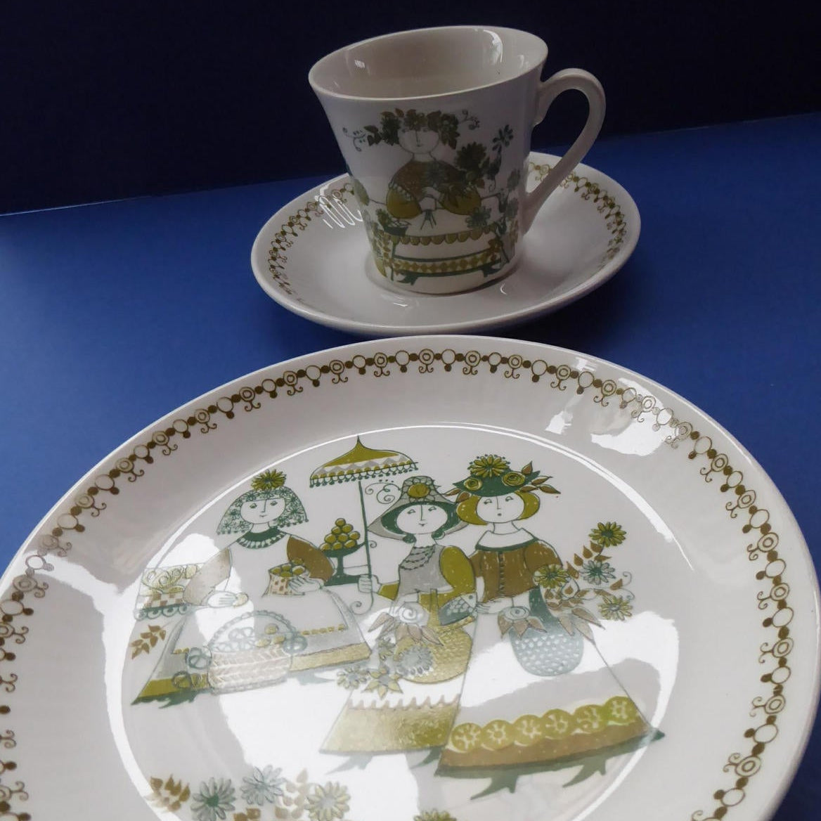 Very Collectable Little 1960s Norwegian FIGGJO FLINT Market Trio: Cup ...