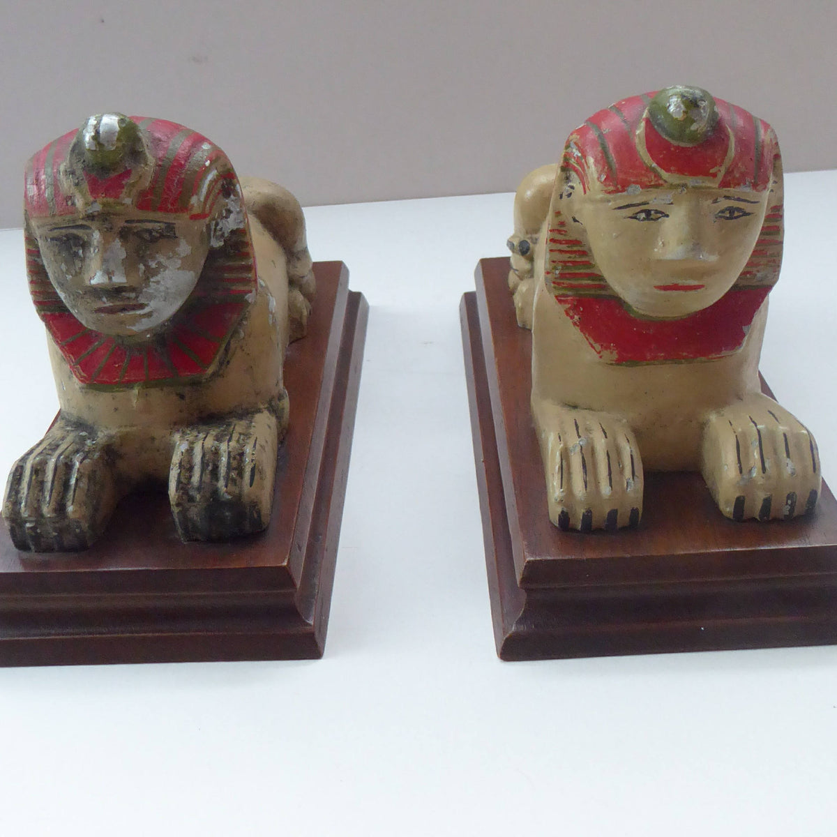 Metal ANTIQUE BOOKENDS. Strange 1920s Vintage Aluminium Sphinx Pair of ...