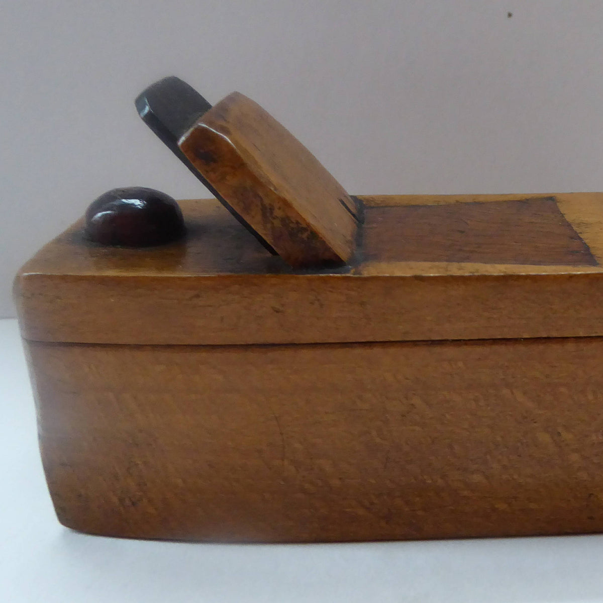Antique NOVELTY Snuff Puzzle Box in the Shape of a Carpenter's Woodwor ...
