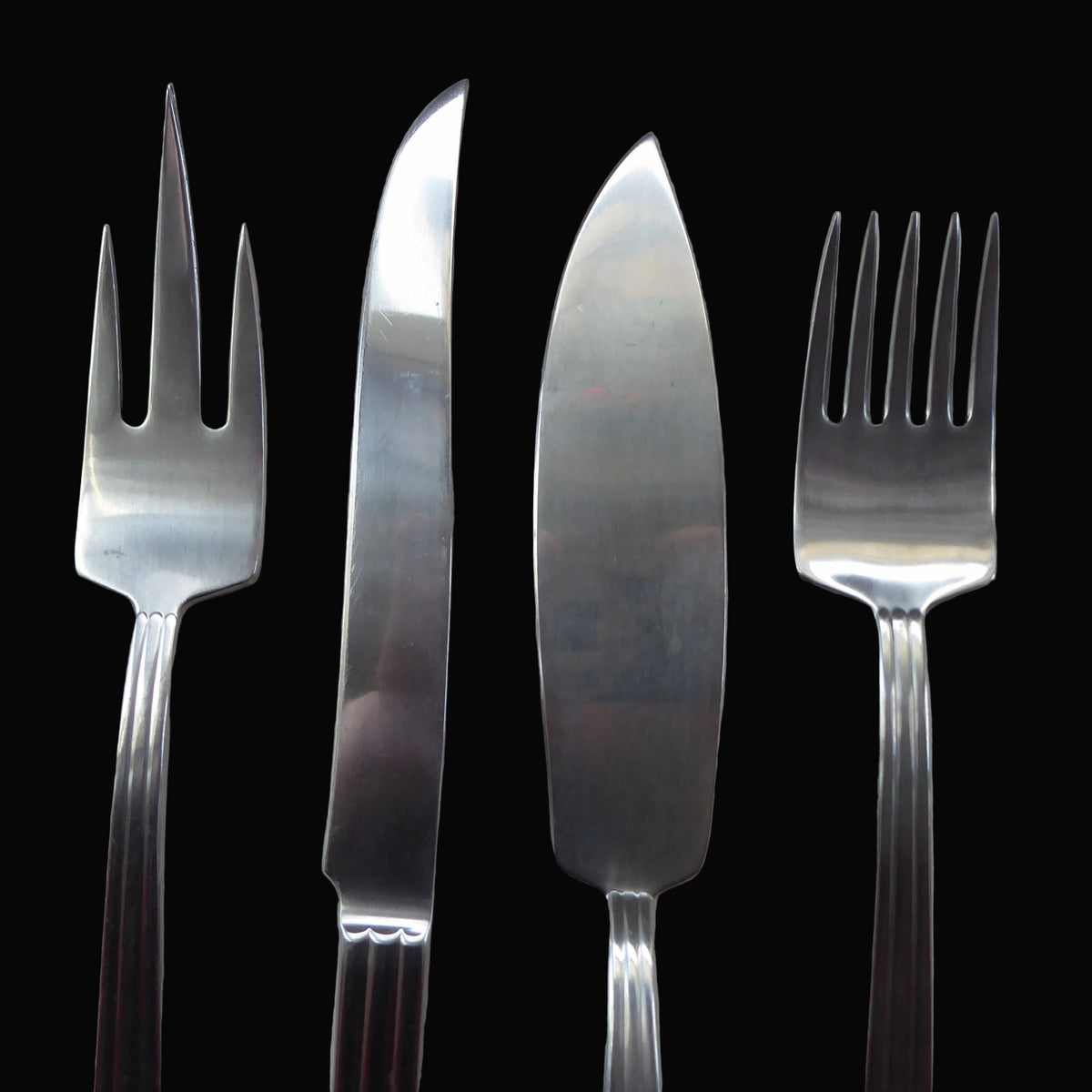 Vintage SWEDISH GENSE 1940s Stainless Steel THEBE Pattern Cutlery. Rar ...