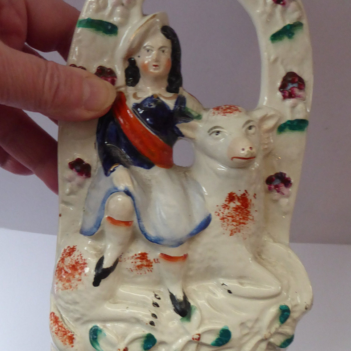 ANTIQUE Victorian 1880s Staffordshire Figurine. Pretty Little Shepherd ...