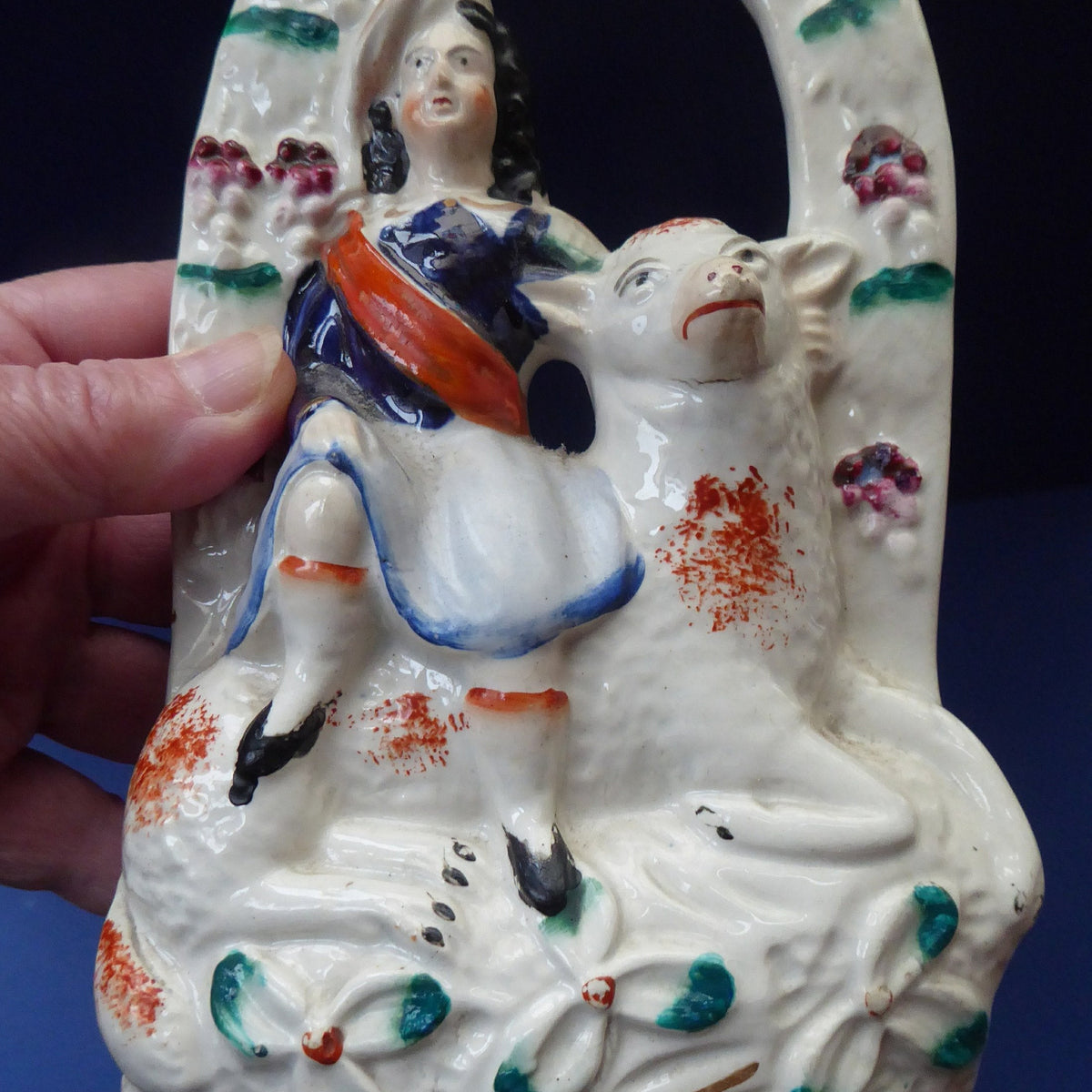 ANTIQUE Victorian 1880s Staffordshire Figurine. Pretty Little Shepherd ...