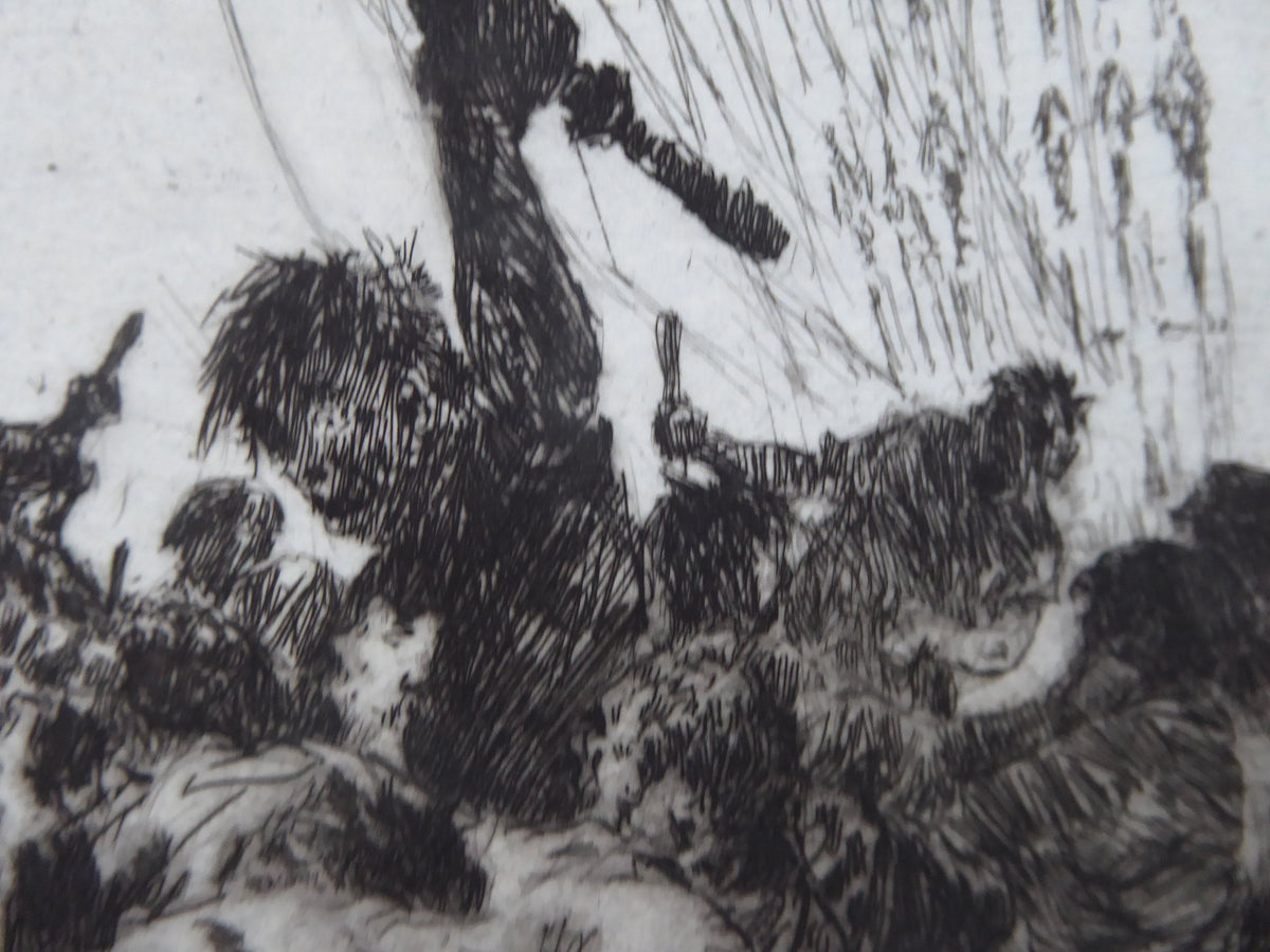 MARINE ART. Arthur Briscoe (1873 - 1943). Etching entitled: The Fight ...
