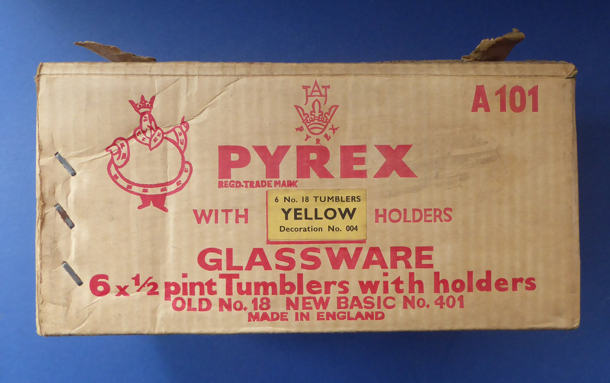 FOUR Vintage Pyrex Tumbler Set. Original Card Boxes - Space Age Yellow ...