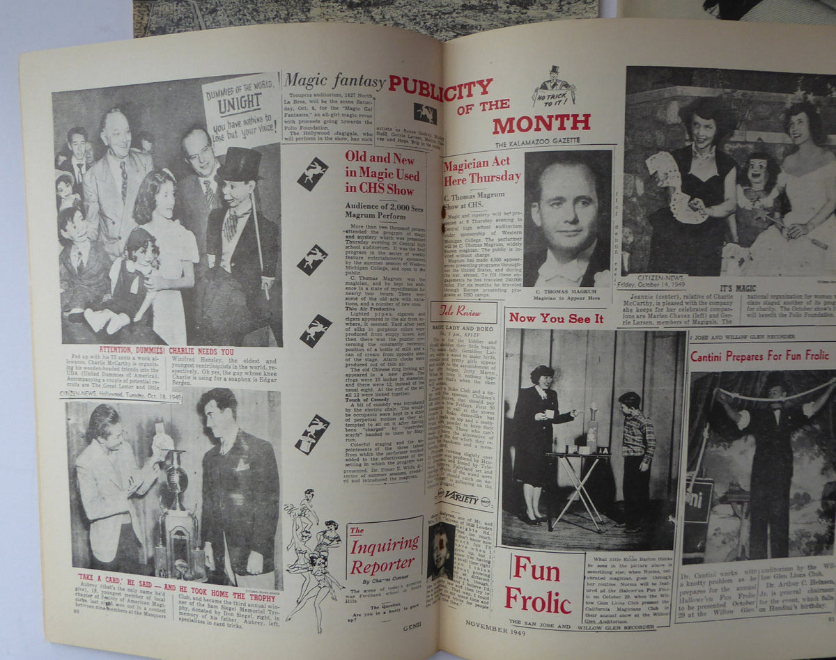 VINTAGE MAGIC: Four 1940s & 1950s GENII Conjuring Magazines. Published ...