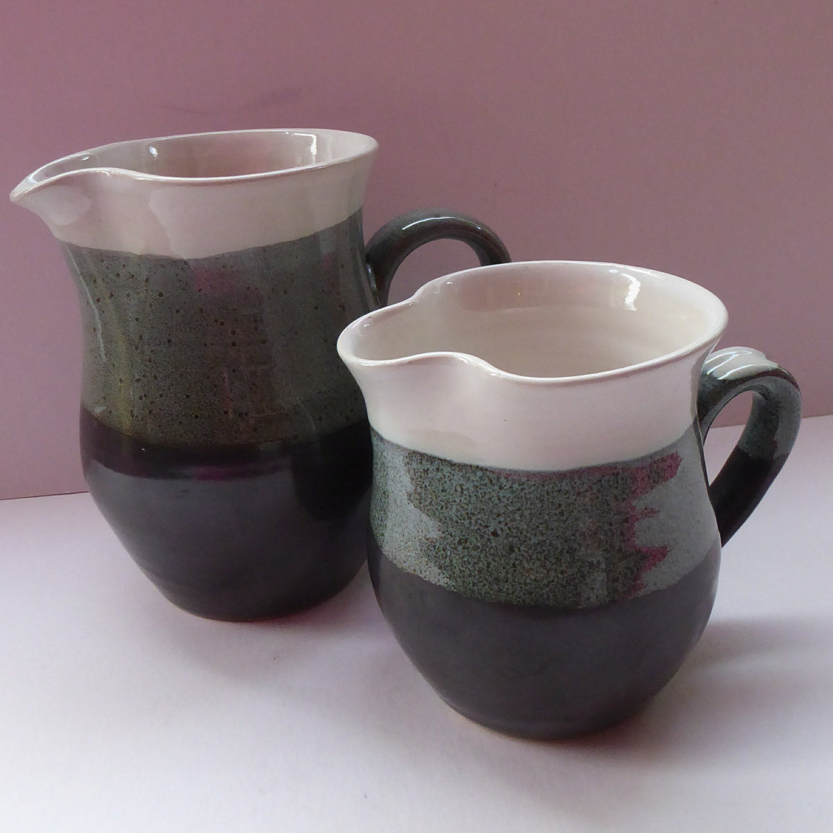 SCOTTISH POTTERY. Two Vintage Studio Pottery Stoneware Jugs by Tom Loc ...
