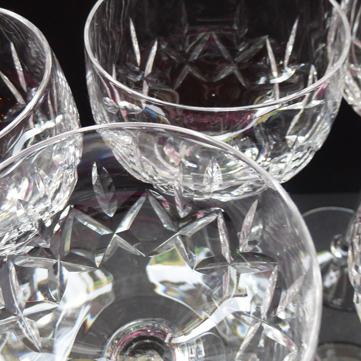 Vintage STUART Crystal. Set of SIX Carlingford Pattern Wine or Hock Gl ...