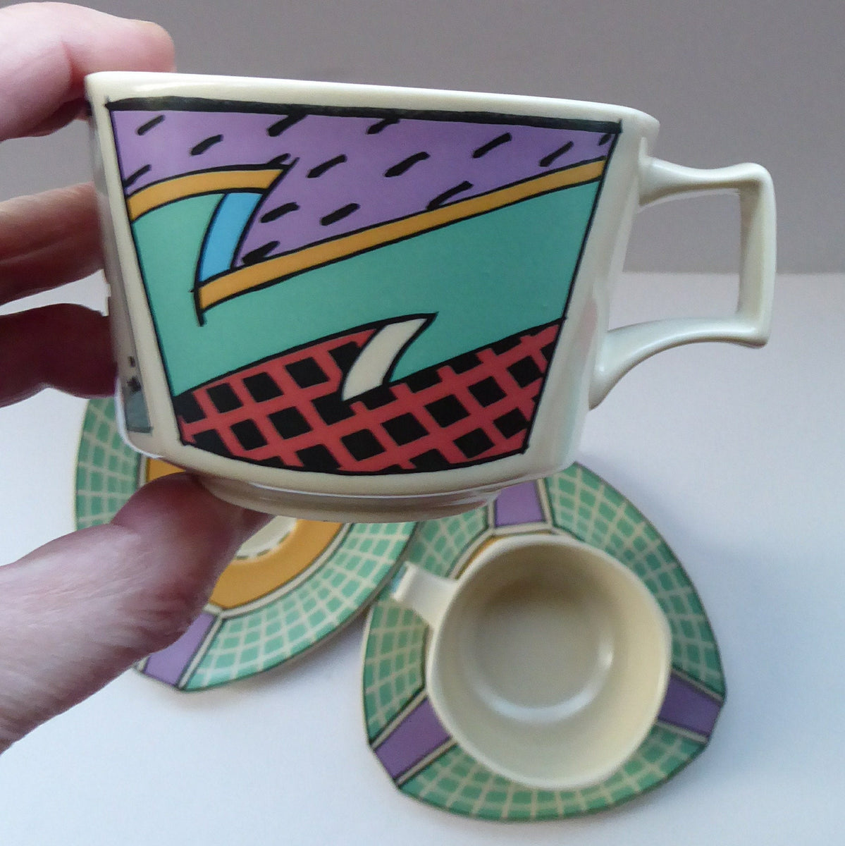 PAIR of ROSENTHAL Flash One Pattern Studio Linie Coffee Cups and Sauce ...